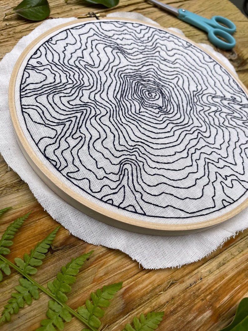 Embroidery Art Mount Hood Topographic Map Needle Point - Etsy