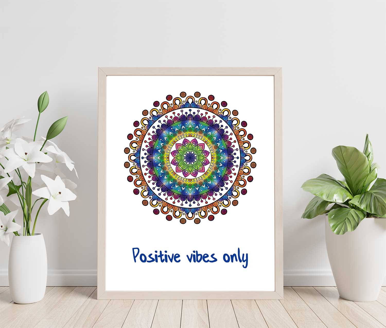 Mandala print instant download inspirational quote positive | Etsy