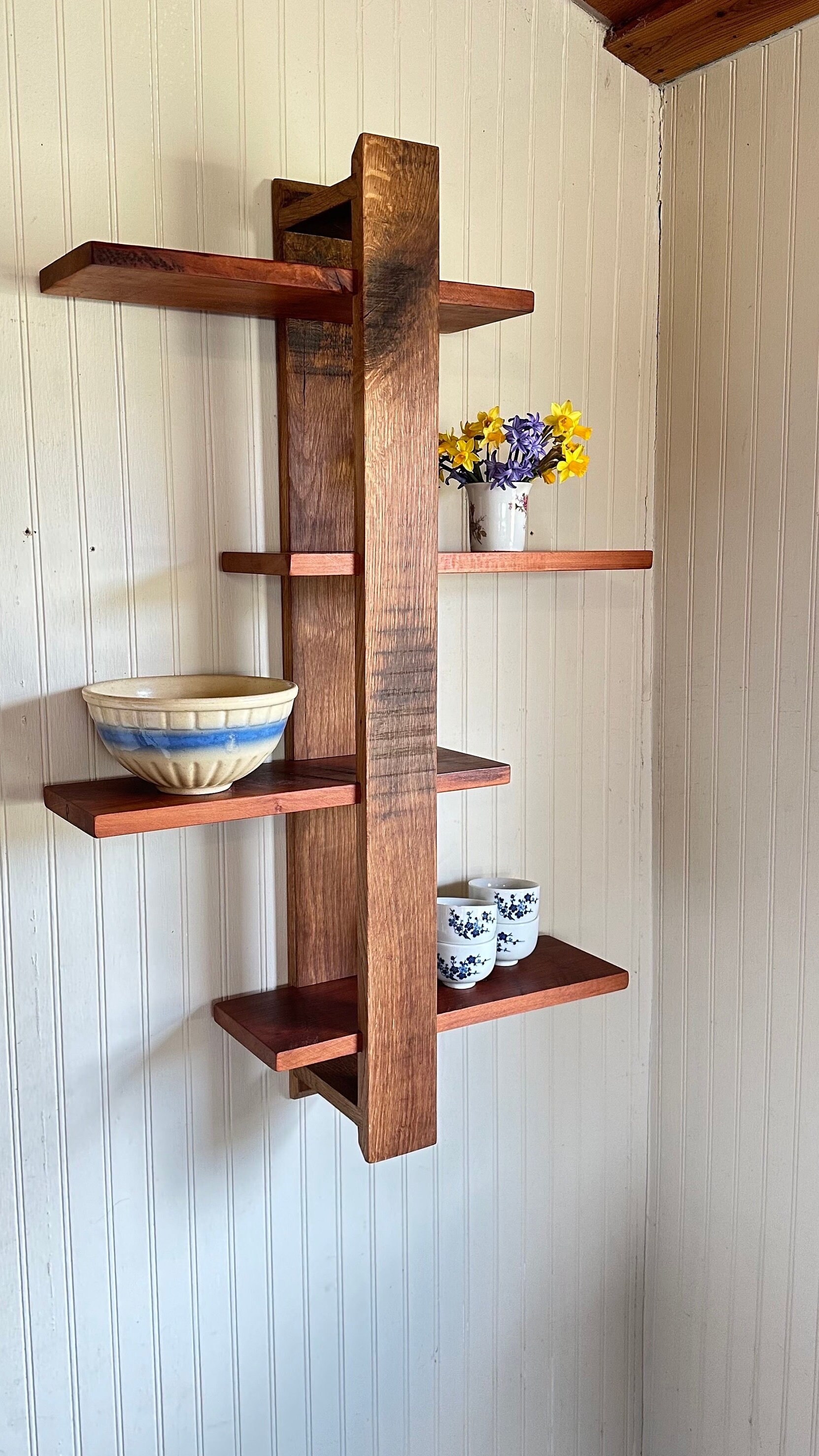 Rustic Sliding Wood Shelf, Rustic Shelf, Farmhouse Shelf, Modern Rustic ...