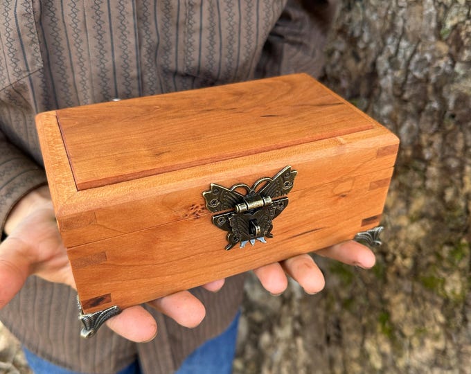 Wooden Box, Cherry Wood Box, Trinket Box, Jewelry Box, Gift Box ...