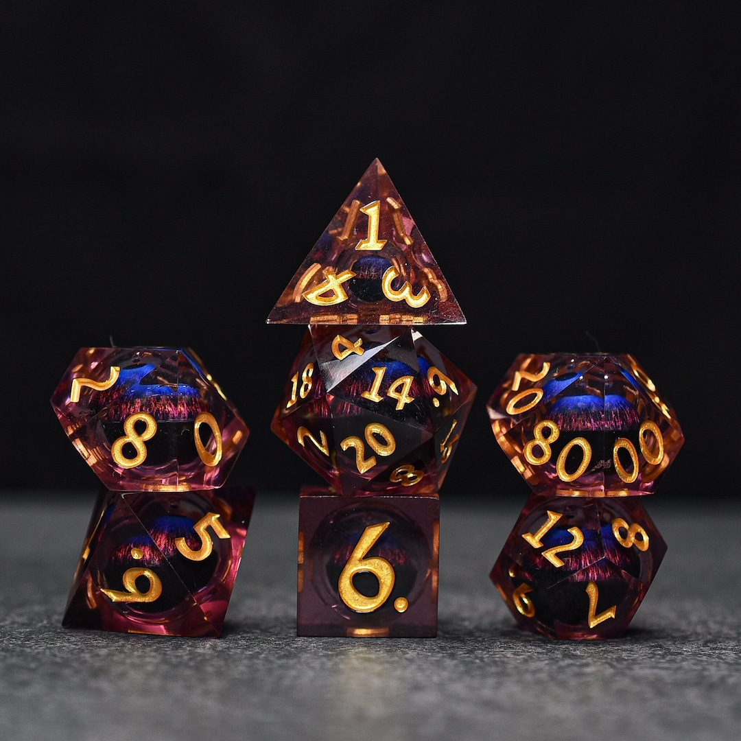 Eye of Horace Moving Eye Liquid Core Dnd Dice Set Role Playing Dnd Dice ...