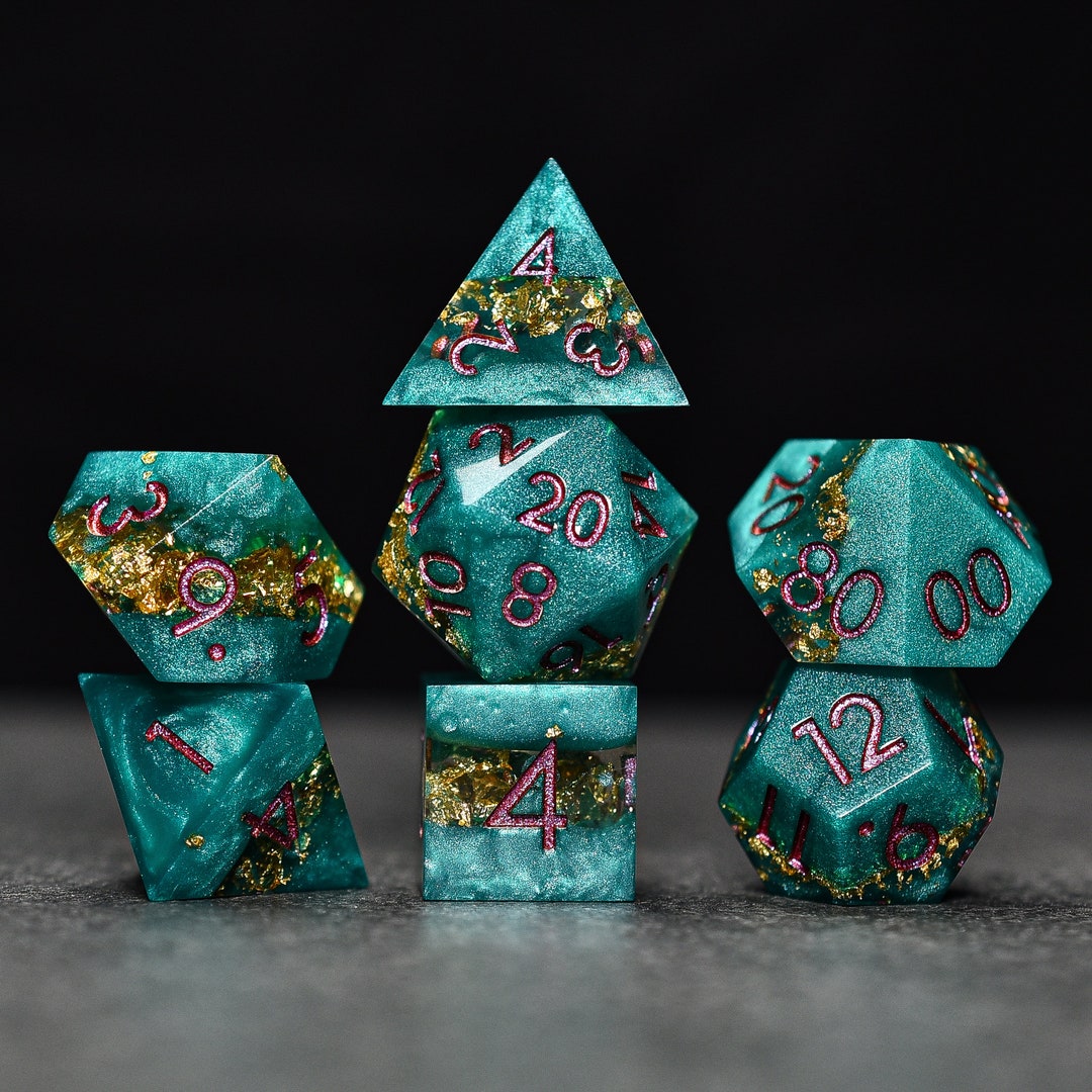 Sharp Edge Dnd Dice Set , Dnd Dice Set Liquid Core for Dnd Gifts ...