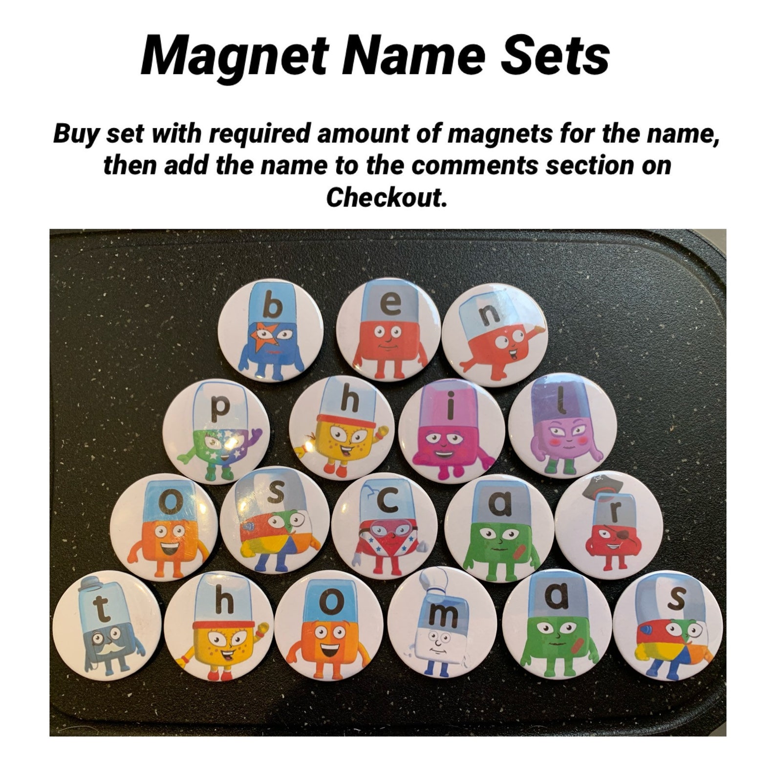 Alphablocks Fridge Magnets Badge type learn at home | Etsy