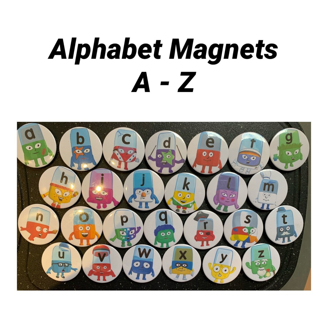 Personalised Name or Message Magnets Alphablocks Fridge | Etsy