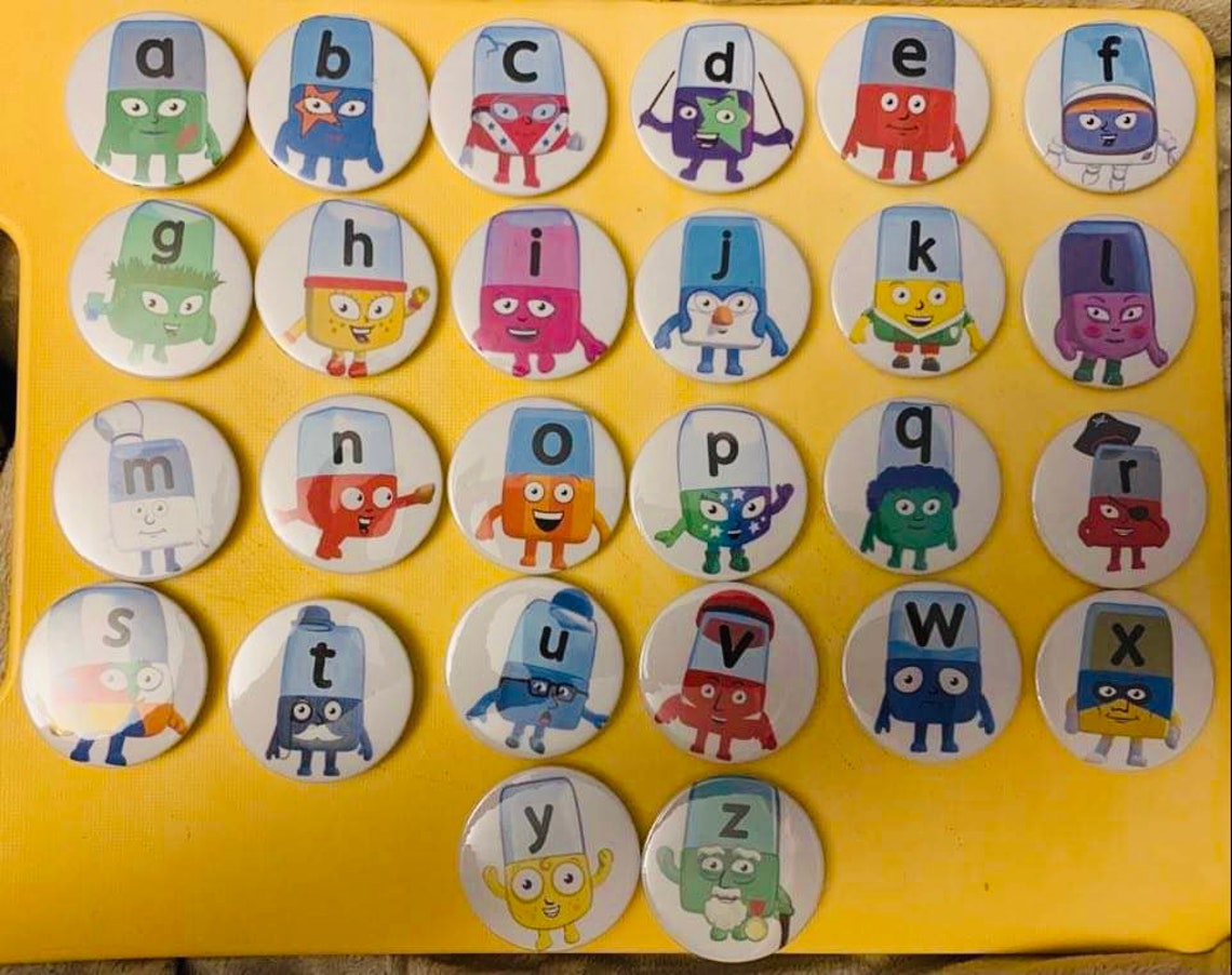 Alphablocks Fridge Magnets Badge type learn at home | Etsy