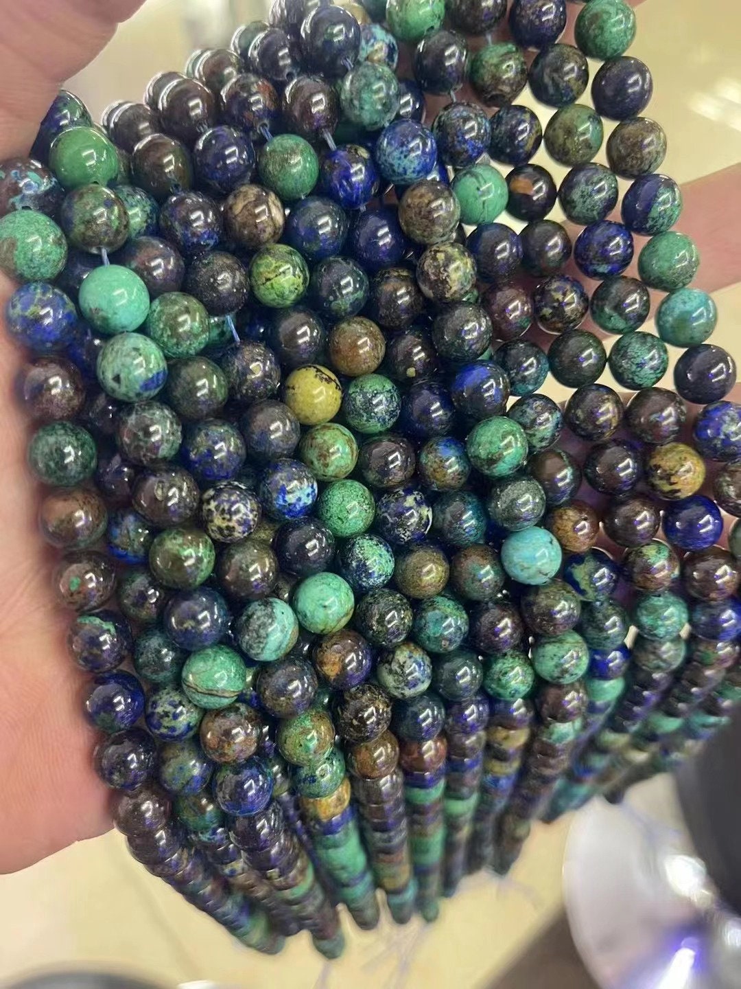6MM 8MM 10MM 12MM Natural AA Azurite Beads,15 Inches per Strand ...