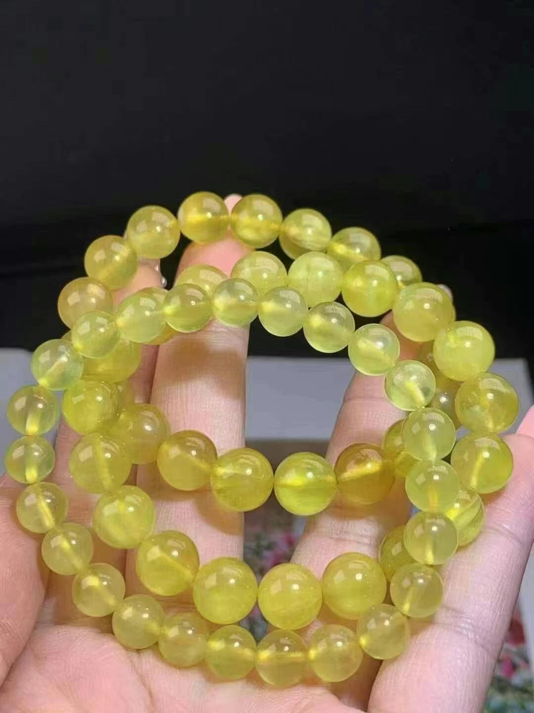 7mm 8mm 10mm 12mm Natural 6A Golden Prehnite Beaded Bracelets, Handmade ...