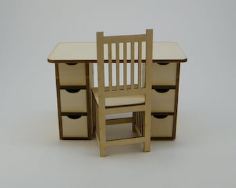 Miniature Desk and Chair - Etsy