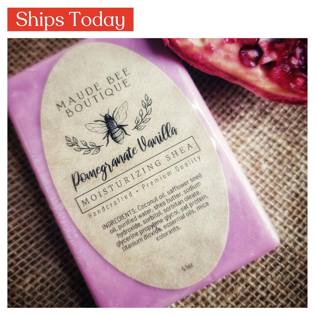 Handmade Vegan Sweet Soap, Pomegranate Soap, Moisturizing Soap ...