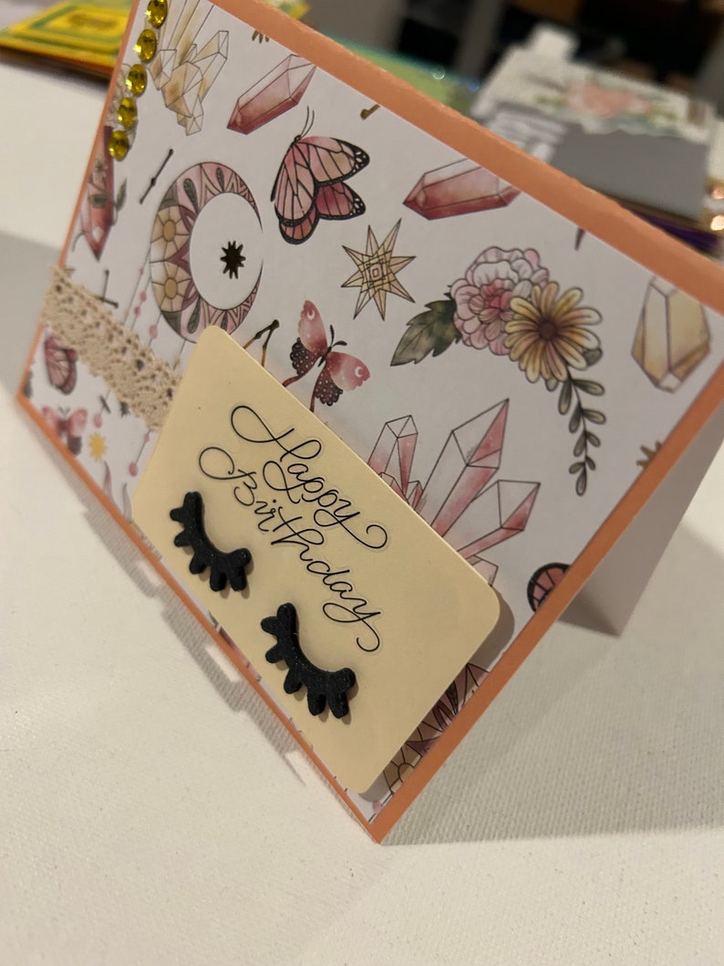 Boho Eyelashes Birthday Card - Etsy