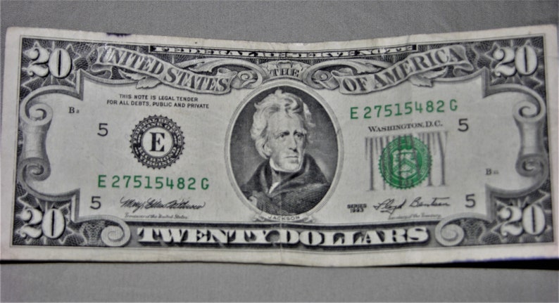 1993 Series 20 Dollar Bill Etsy 1993-series-20-dollar-bill-etsy