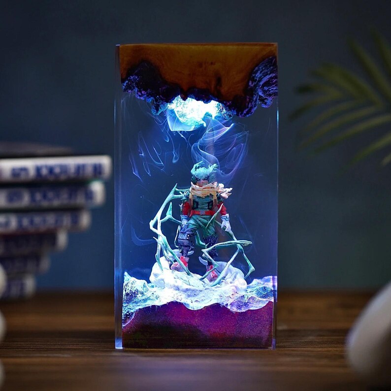Deku Evolution Resin Lamp | Izuku Midoriya Anime Light | MHA LED ...