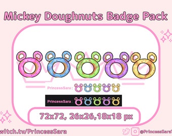 Pink With Rainbow Sprinkles Mouse Doughnuts Emotes Are Ready - Etsy