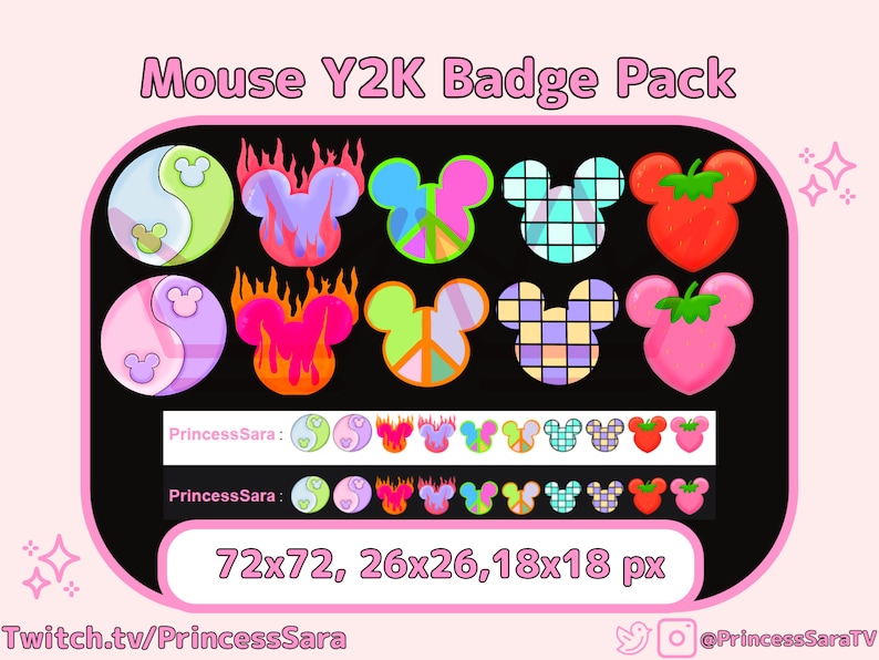 Y2K Mouse Badge Pack is Ready to Use for Twitch Discord Youtube - Etsy