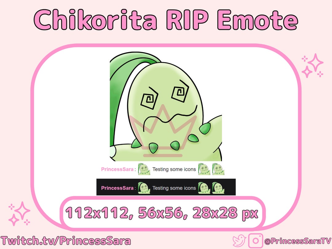 Chikorita RIP Emote for Twitch Discord Youtube - Etsy