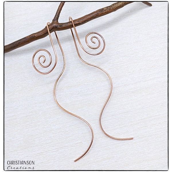 Copper Wire Earrings - Etsy