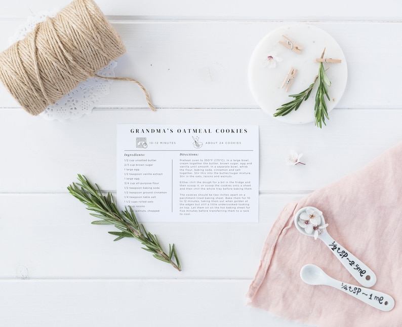 Fully Customizable Recipe Card Template | Instant Digital Download ...