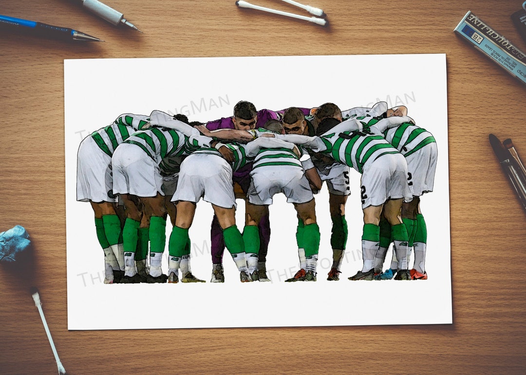 The Celtic Huddle Glasgow Celtic FC Print - Etsy UK