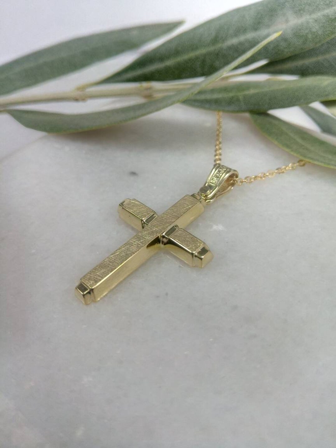 14Κ Gold Cross.baptism Gold Cross.cross for Boy.minimal Gold Cross ...