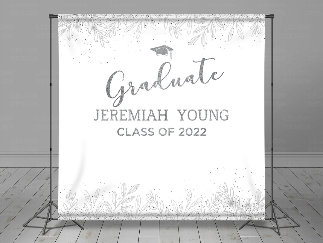 Graduation Backdrop, Class of 2021, White and Silver Backdrop, Prom ...