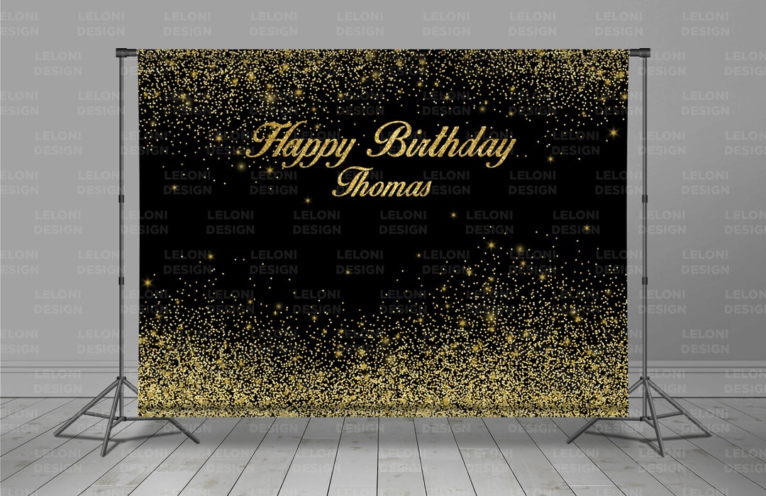 Step and Repeat Backdrop Banner, Black and Gold, Sparkle Theme ...