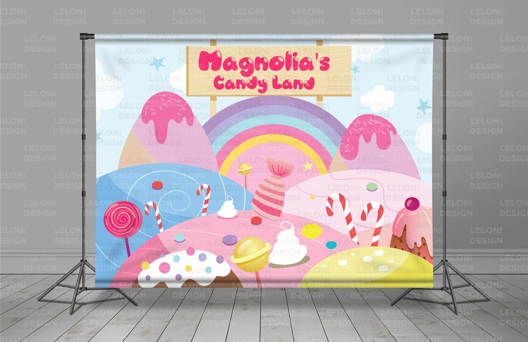 Candyland, Backdrop Banner, Colorfull, Candy Bar, Birthday Background ...