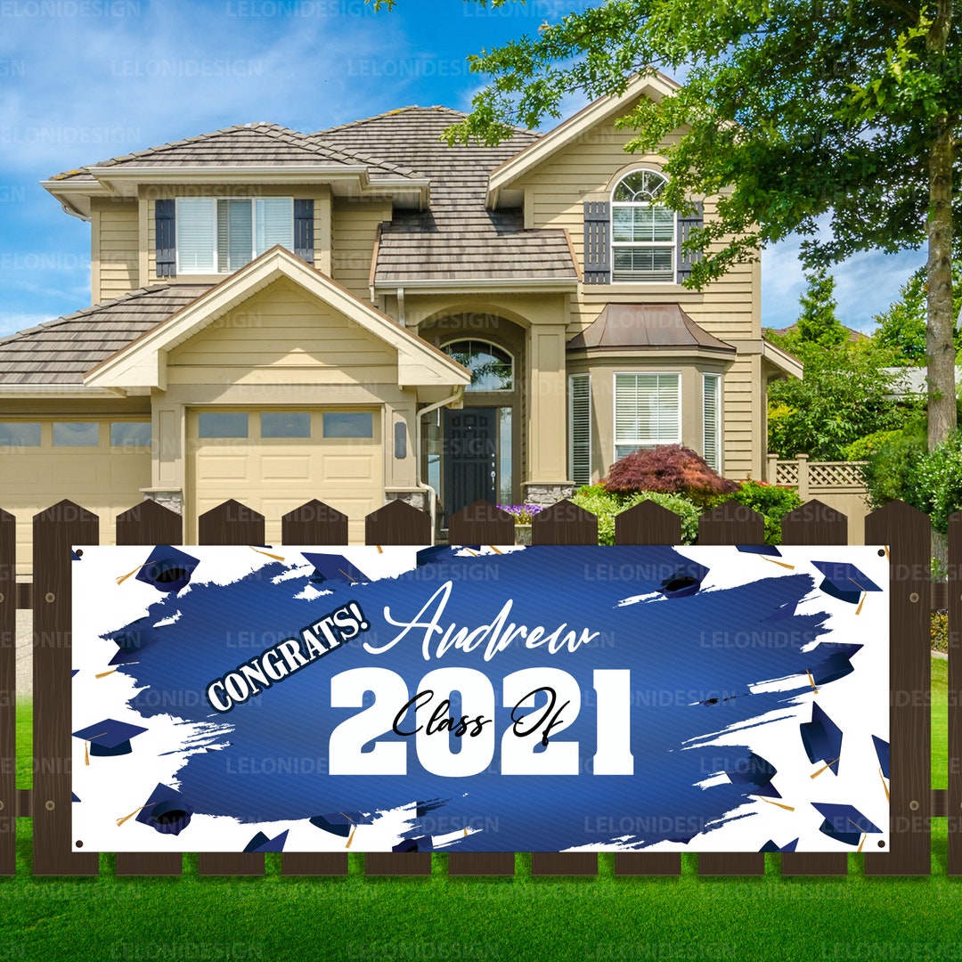 Graduation Outdoor Banner, Grad Photo Banner, Personalized Grad, Fence ...