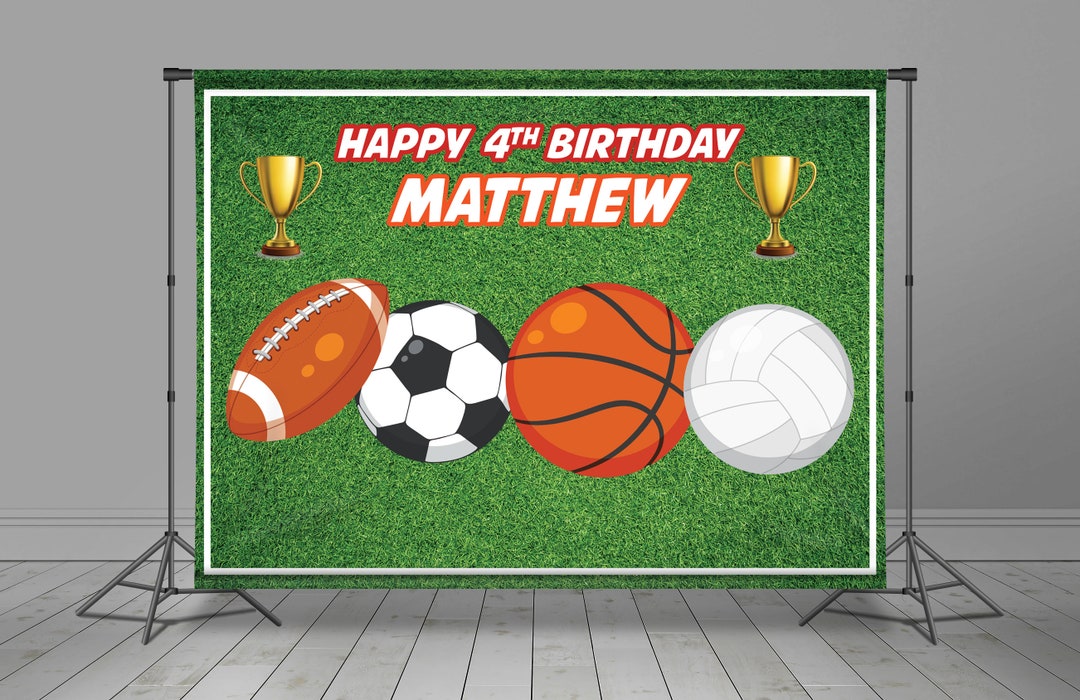 Sport Birthday Backdrop Banner, Sport Ball Background, Sport Theme ...