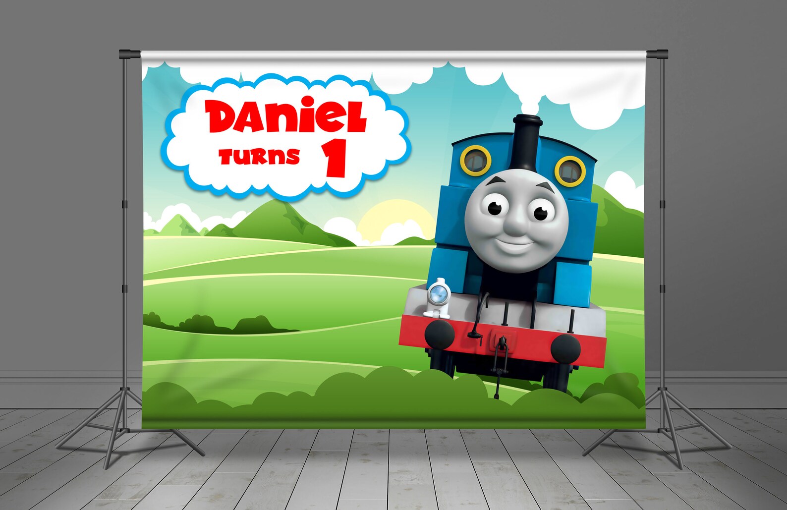 Thomas and Friends Backdrop Banner, Trains Theme, Birthday Decoration ...