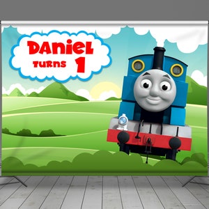 Thomas and Friends Backdrop Banner, Trains Theme, Birthday Decoration ...