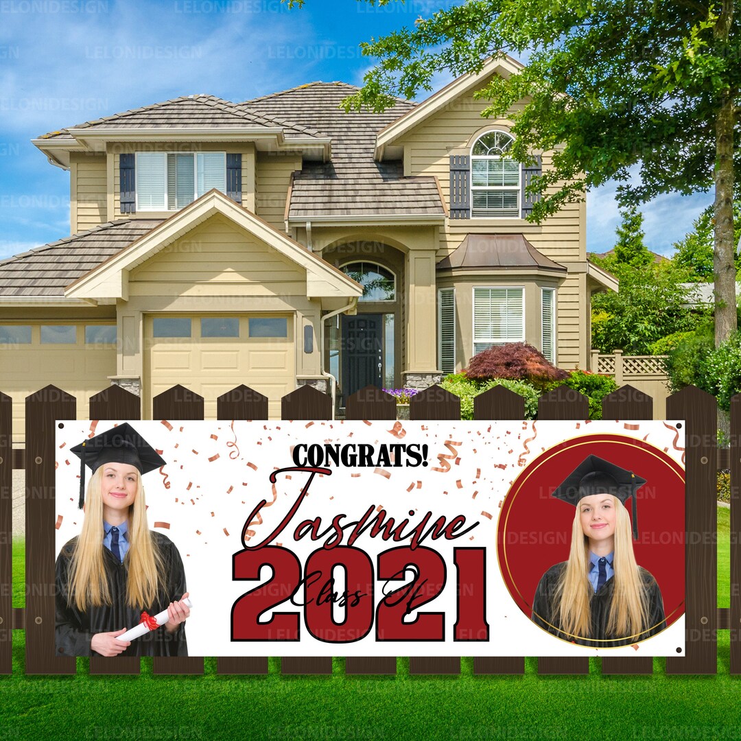 Graduation Outdoor Banner, Grad Photo Banner, Fence Hanging Banner ...