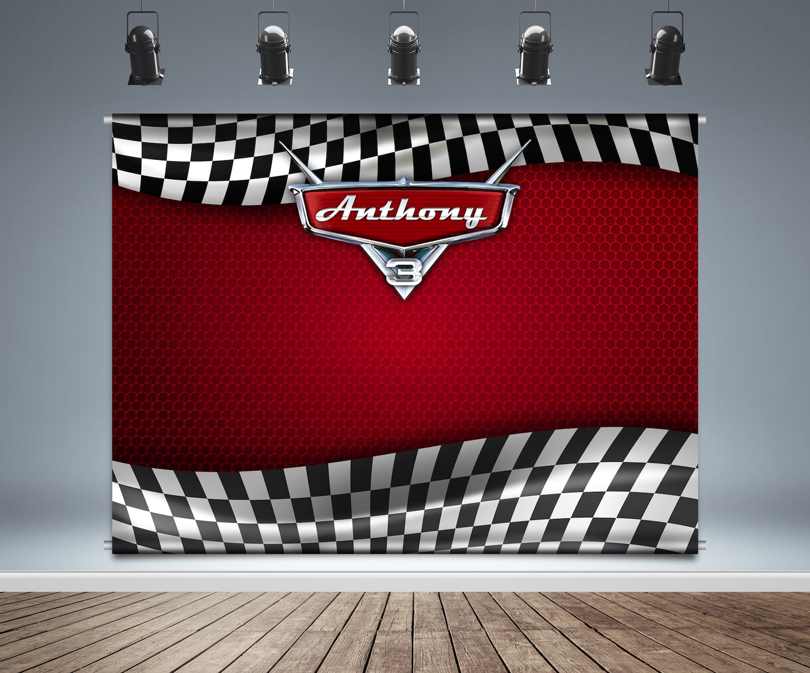 Disney Cars Backdrop Banner, Birthday Theme, Race Car Checkered, Kids ...