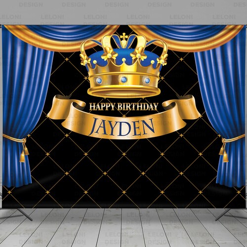 Luxury Royal Backdrop Banner Gold Crown and Ribbon Any - Etsy