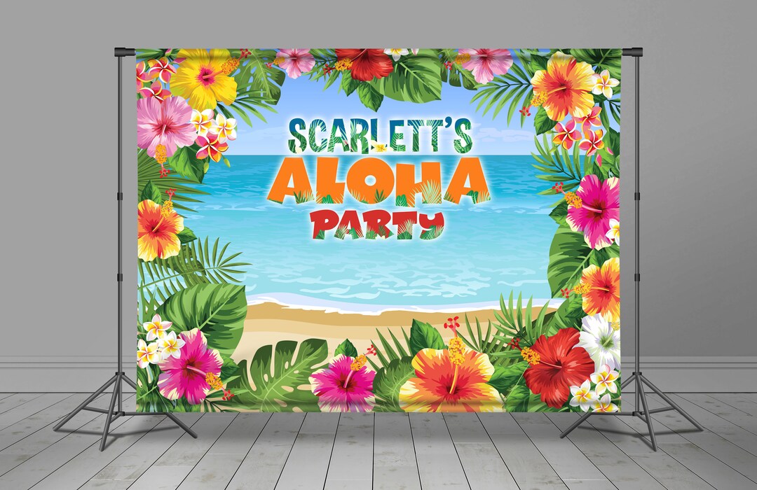Tropical, Aloha Fiesta, Hawaiian, Backdrop Banner, Ocean Beach ...