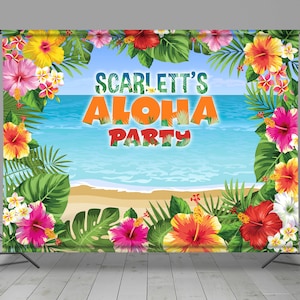 Tropical, Aloha Fiesta, Hawaiian, Backdrop Banner, Ocean Beach ...