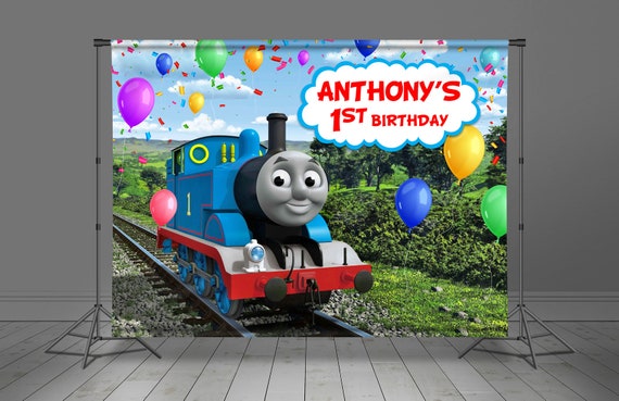 Thomas and Friends Backdrop Banner Trains Theme Birthday | Etsy