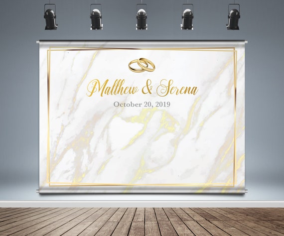 Gold Marble Backdrop Banner Wedding Ring Luxury Event - Etsy