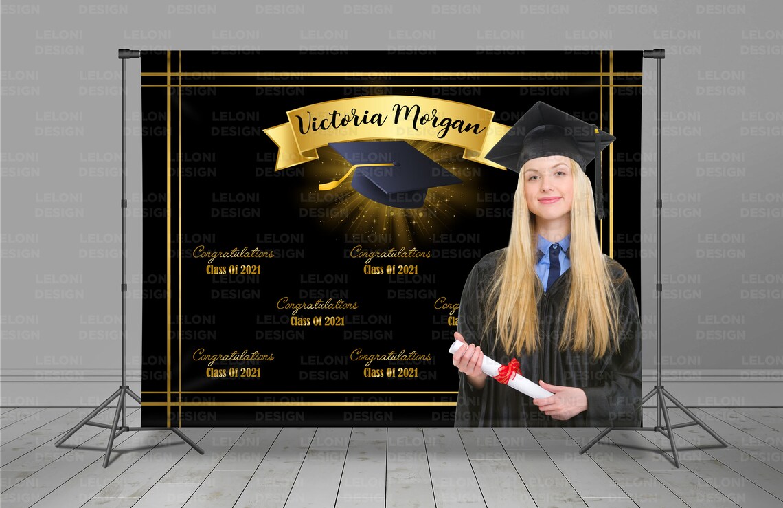 Graduation Backdrop Black And Gold Backdrop Prom Backdrop | Etsy