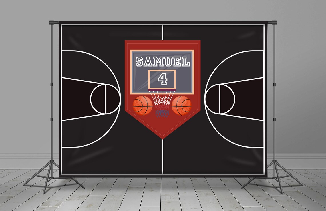 Basketball Court Backdrop Banner Sport Birthday Background | Etsy