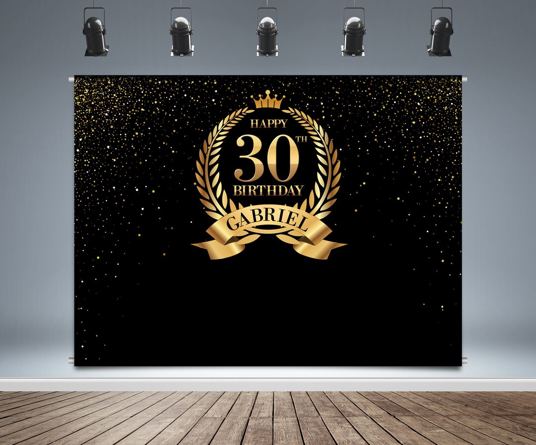 30th Birthday Backdrop Banner, Anniversary, Wedding, Sweet 16, Sparkle ...