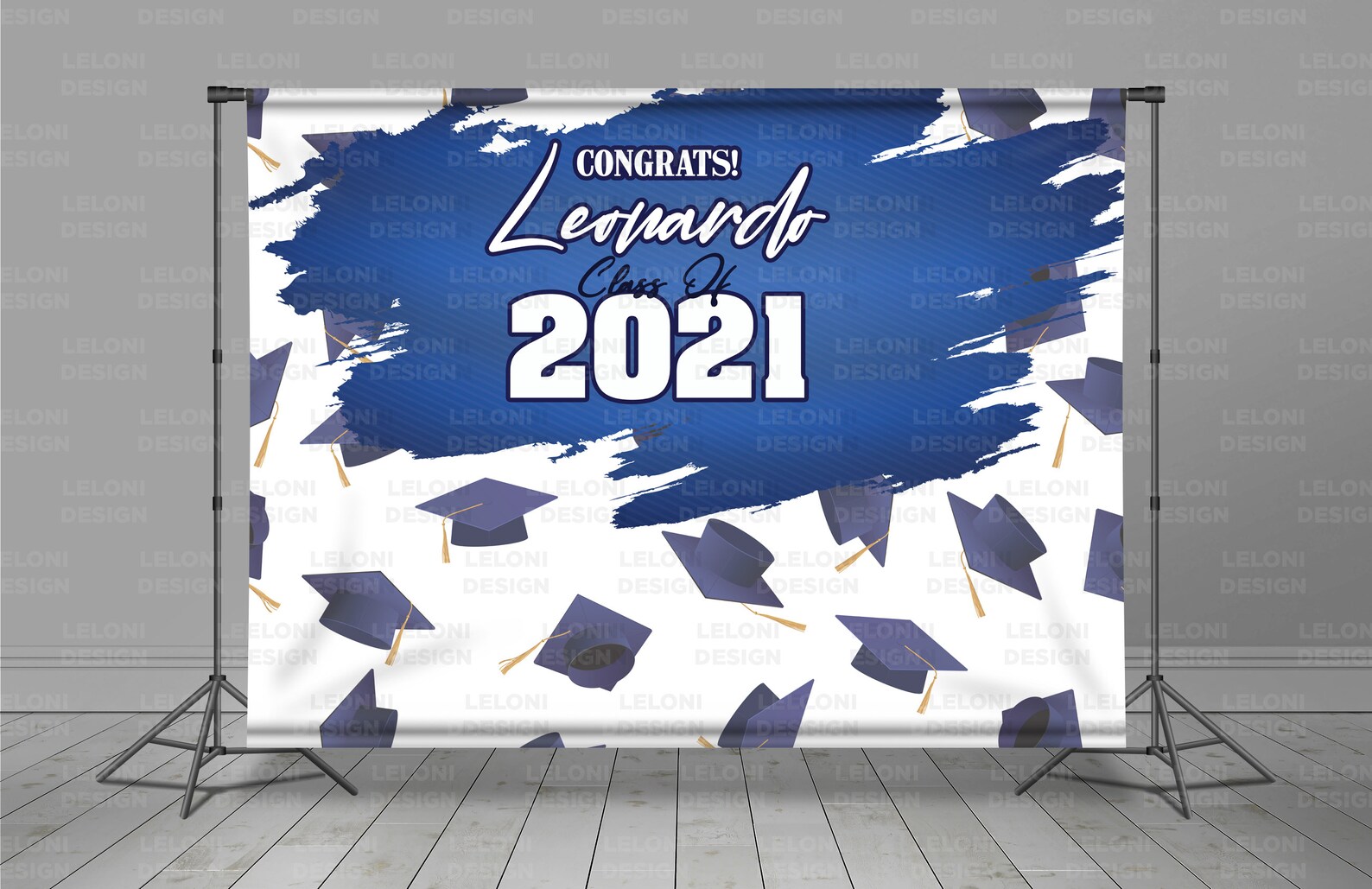Graduation Backdrop Class of 2021 Blue Grad Backdrop | Etsy