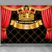 Luxury Royal, Backdrop Banner, Gold Crown and Ribbon, Any Occasion, Red ...