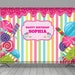 Candy Bar Backdrop Banner Birthday Background Lollipop | Etsy