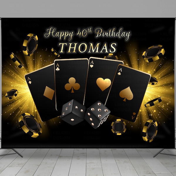 Custom Casino Birthday Backdrop - Etsy