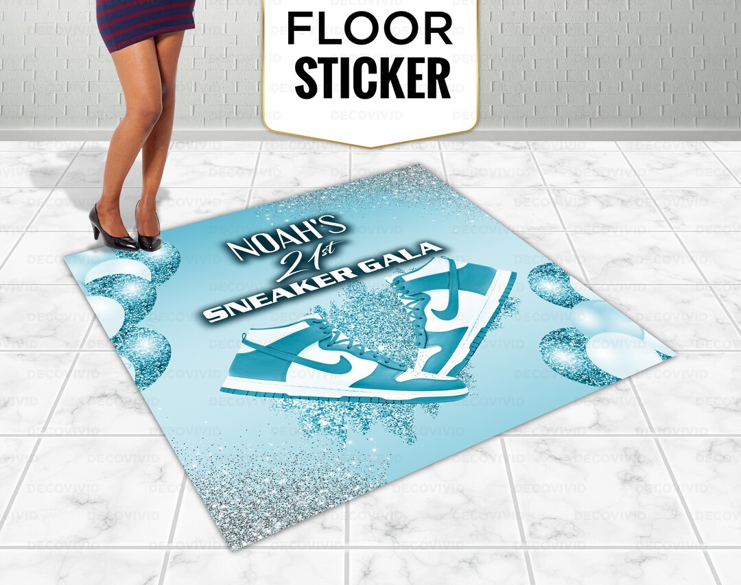Floor Custom Sticker, Sneaker Ball, Blue Sneaker, Stage Theme, Floor ...