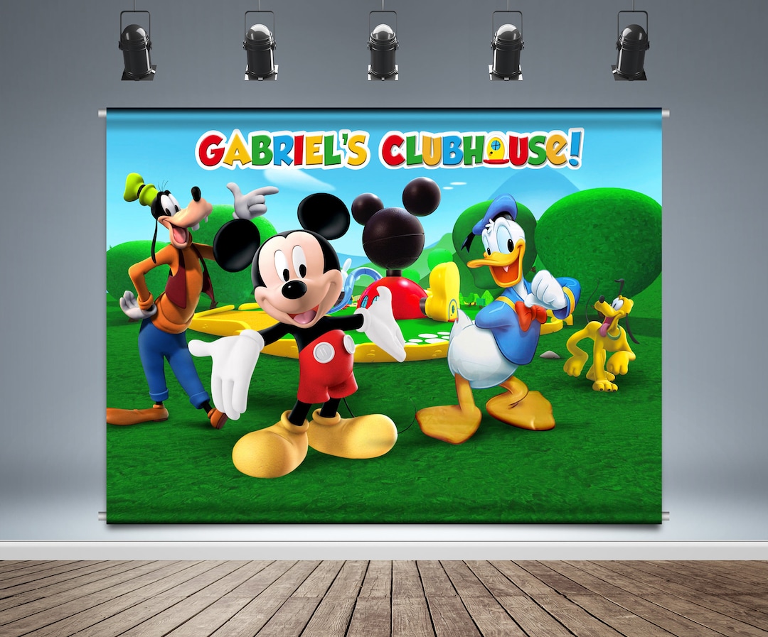 Mickey Mouse Clubhouse, Backdrop Banner, Boy Theme, Park Entrance ...
