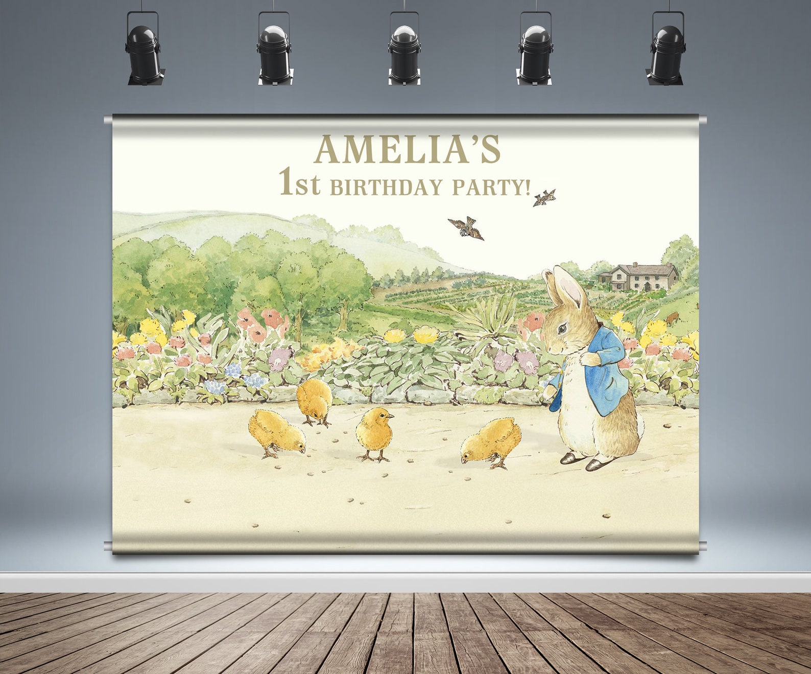 Peter Rabbit Backdrop Banner Birthday Background Print | Etsy