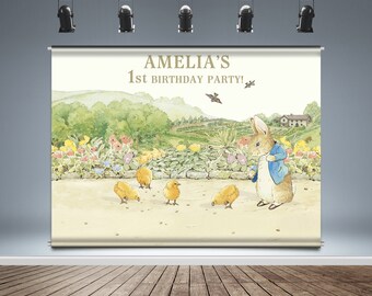 Peter Rabbit Birthday Backdrop First Birthday Backdrop - Etsy