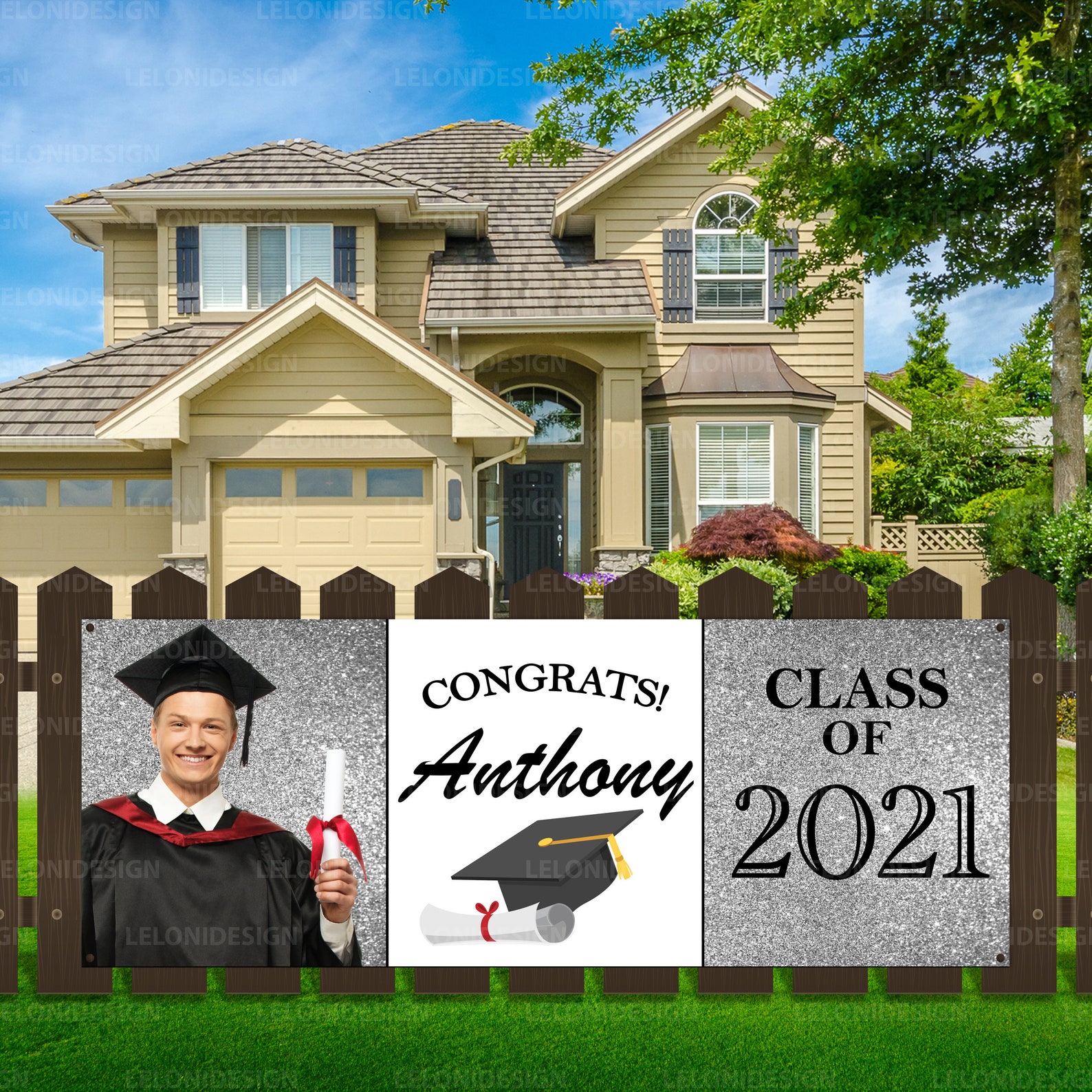 Graduation Outdoor Banner, Fence Hanging Banner, Grad Photo Banner ...