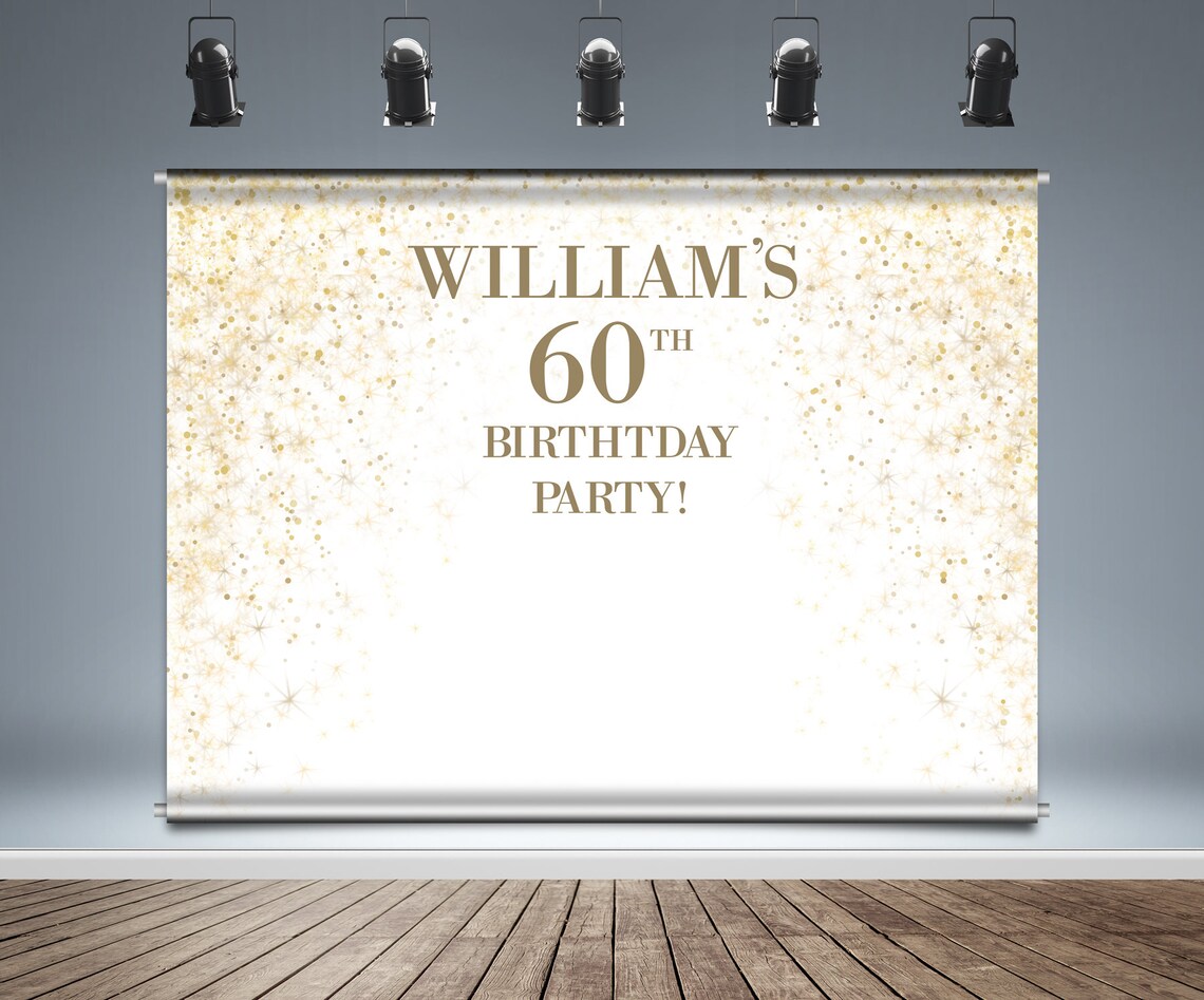 60th Birthday Backdrop Banner Anniversary Wedding Sweet 16 - Etsy